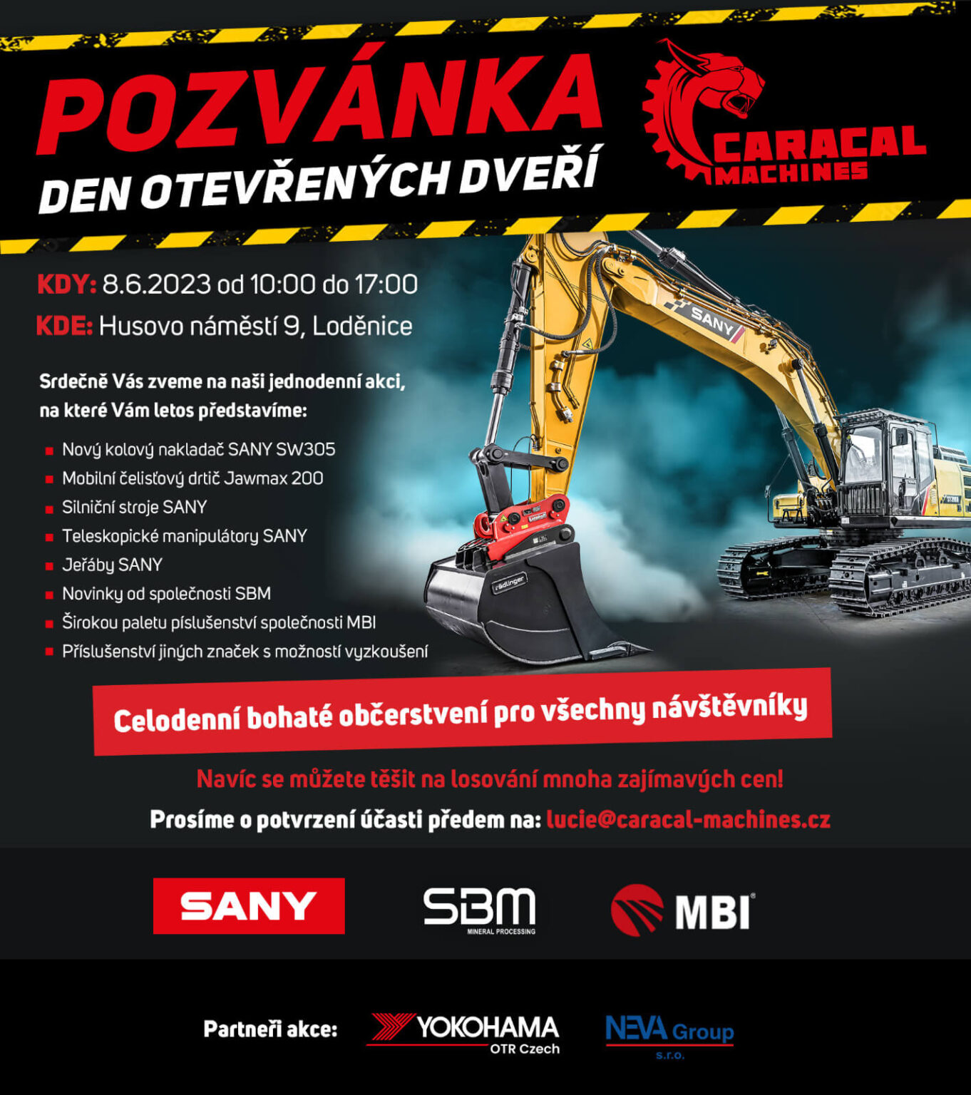 Invitation to the CARACAL MACHINES Open DAY - JAPAN TYRES OTR Czech